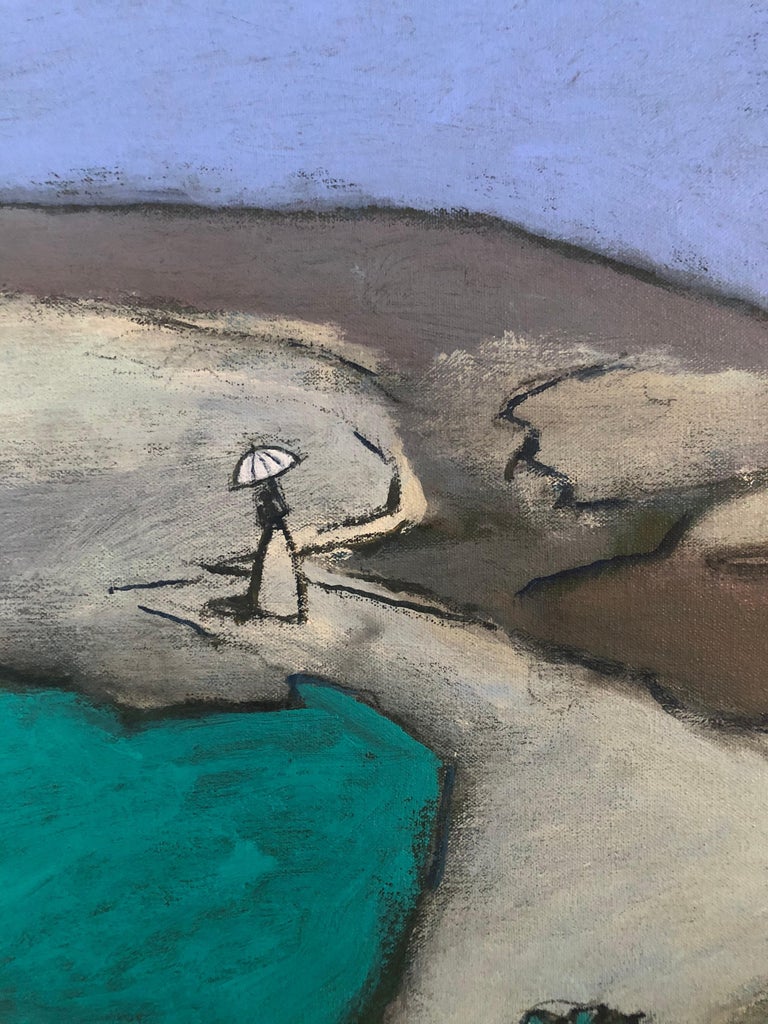 James Strombotne "Moon Light Landscape” Acrylic on Canvas Painting For ...