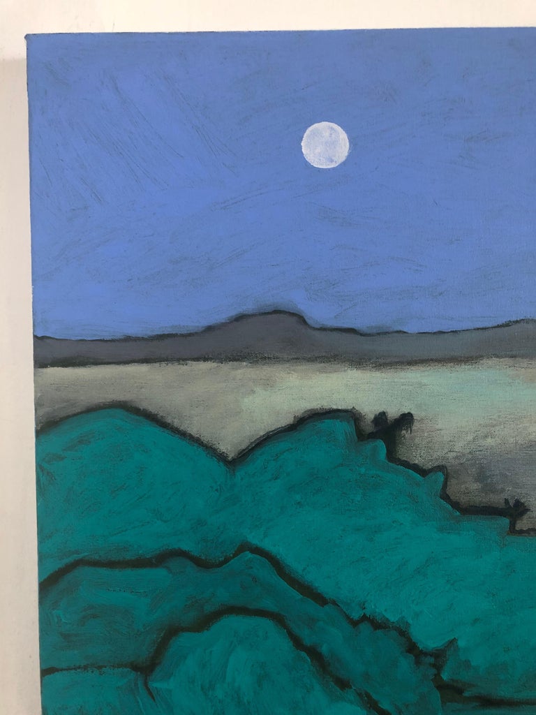 James Strombotne "Moon Light Landscape” Acrylic on Canvas Painting For ...