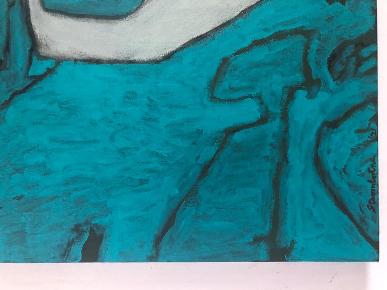 James Strombotne "Moon Light Landscape” Acrylic on Canvas Painting For ...