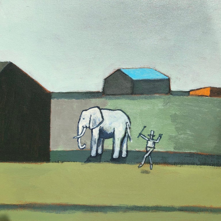 James Strombotne "My Elephant" Acrylic on Canvas Painting, 2018 For ...