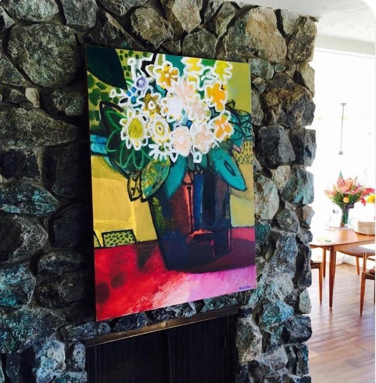 James Strombotne Painting "Still Life with Large Flowers" Acrylic on ...