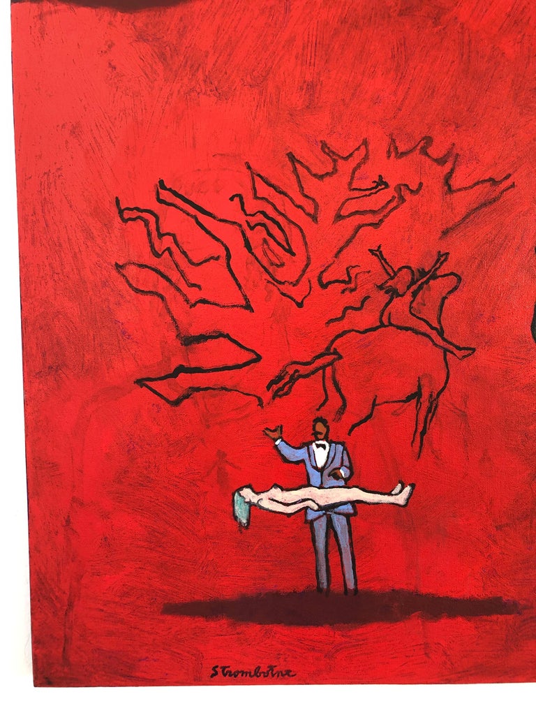 James Strombotne "Red Sea” Acrylic on Canvas Painting For Sale at 1stDibs