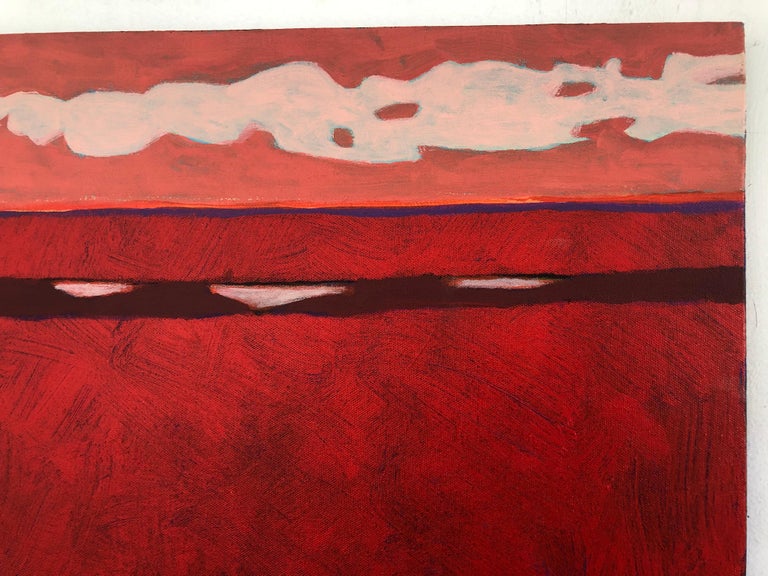 James Strombotne "Red Sea” Acrylic on Canvas Painting For Sale at 1stDibs