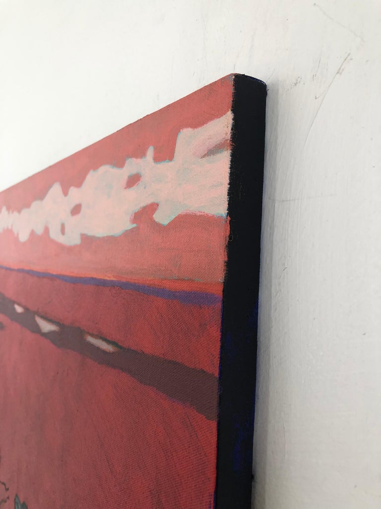 James Strombotne "Red Sea” Acrylic on Canvas Painting For Sale at 1stDibs