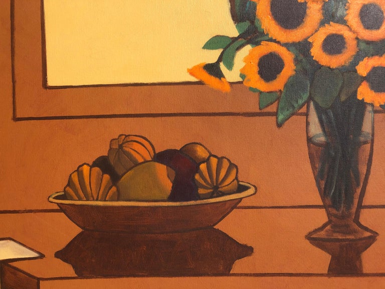 James Strombotne "Still Life with Sunflowers” Acrylic on Canvas ...
