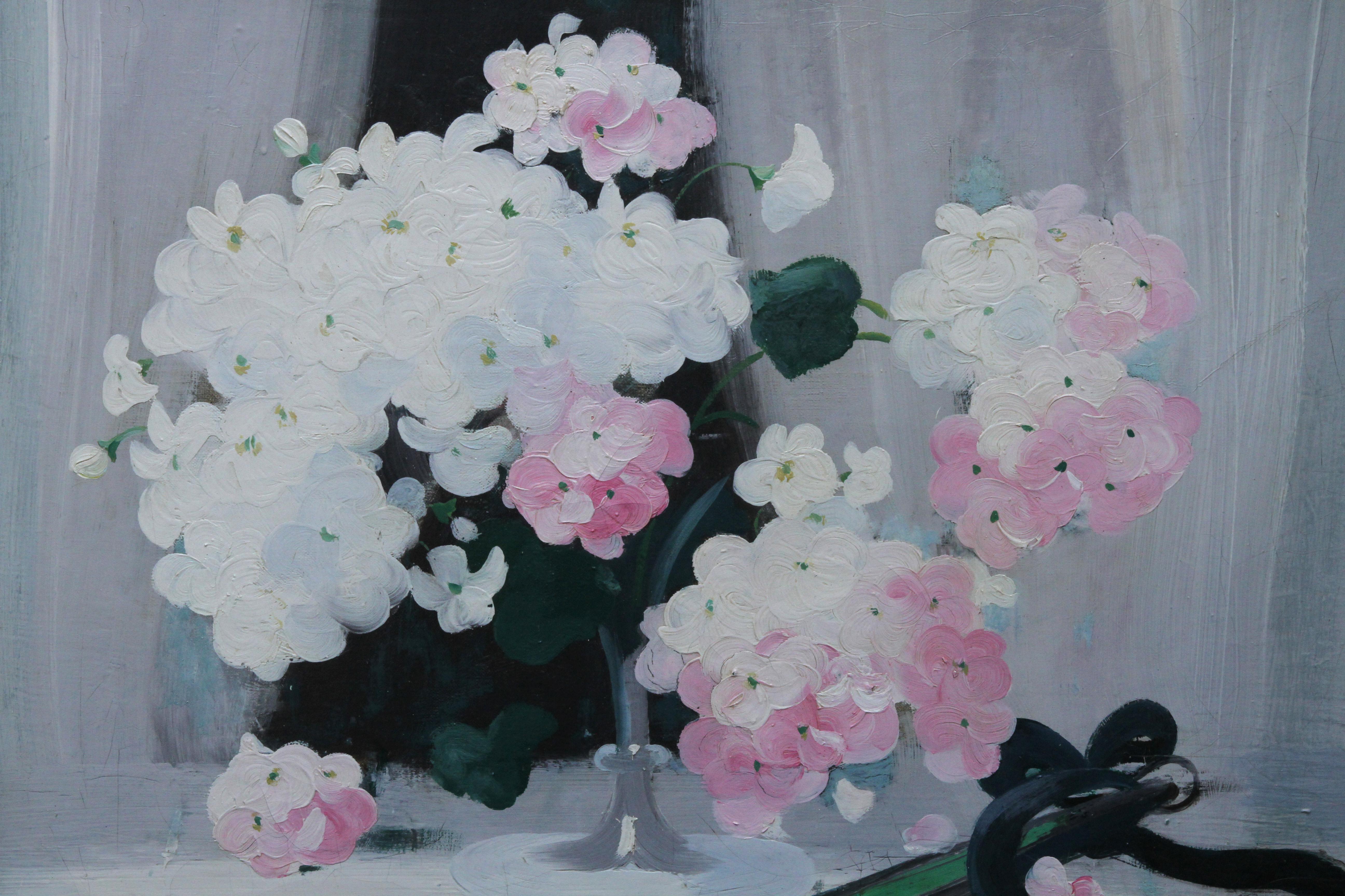 James Stuart Park - Hydrangea with Fan - Scottish art 19thC Glasgow Boy ...