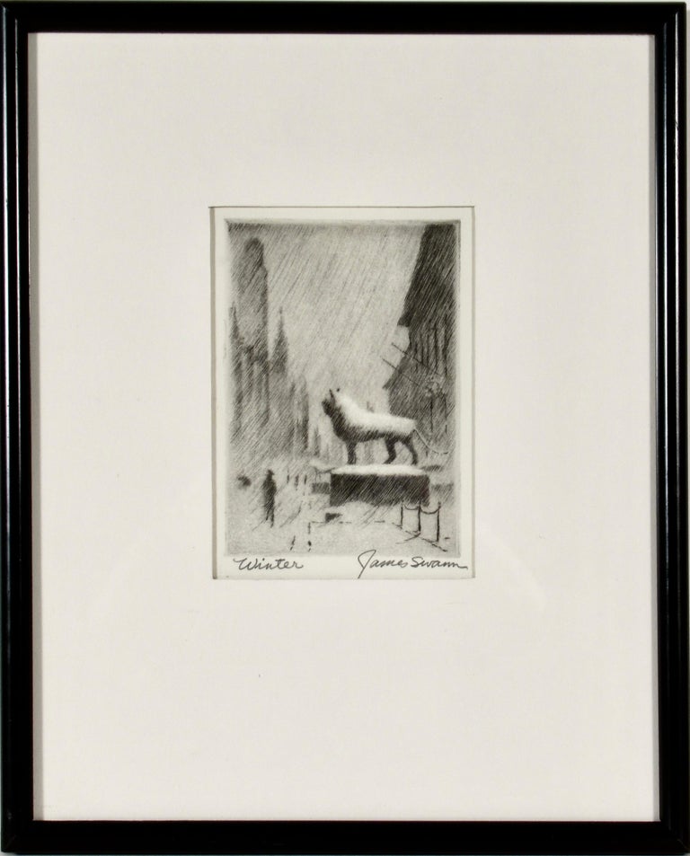 James Swann - Winter (Lion at the art institute of Chicago, Chicago ...