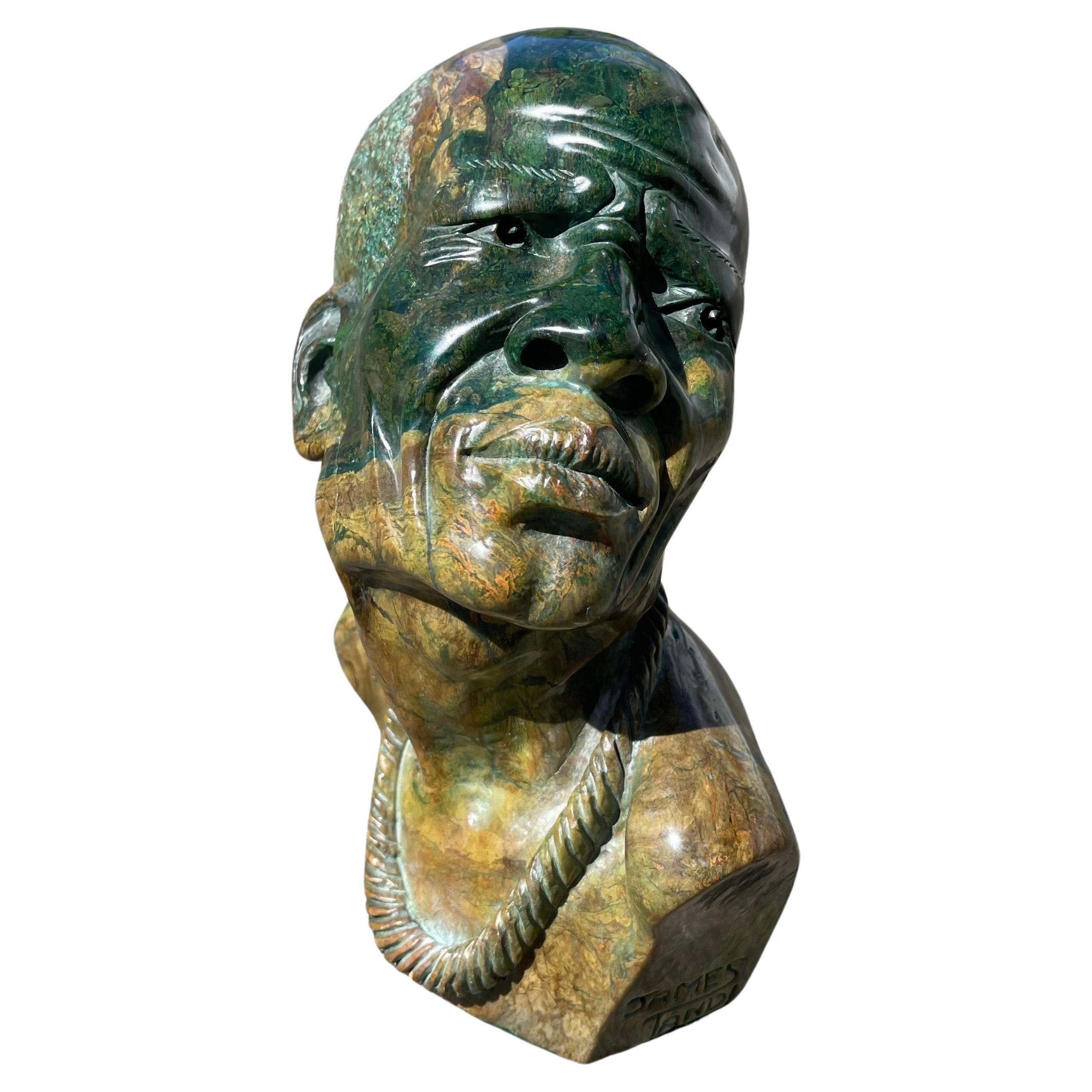 Stunning Carved Verdite Sculpture James Tandi Africa Woman at 1stDibs ...