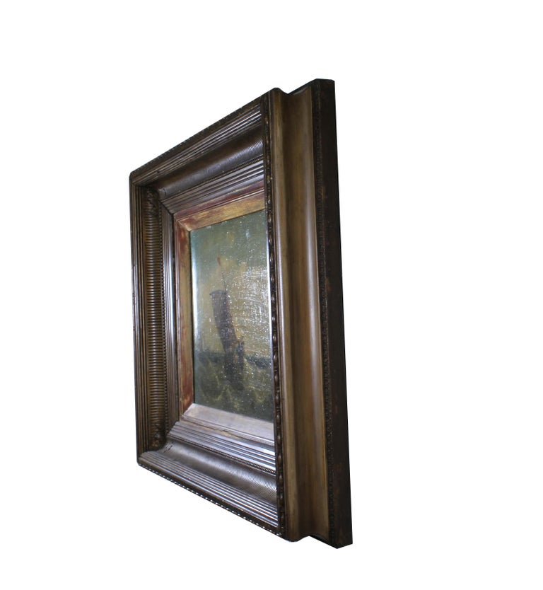 James Webb 19th Century Oil Painting on Board Ship at Sea Framed For ...