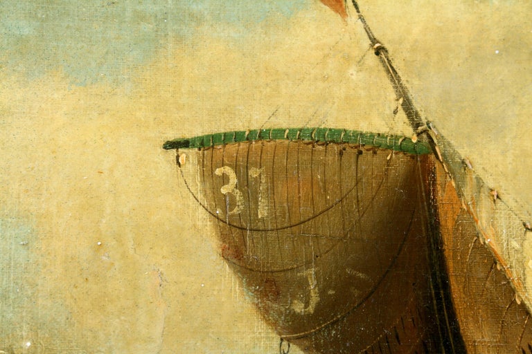 James Webb 19th Century Oil Painting on Board Ship at Sea Framed For ...