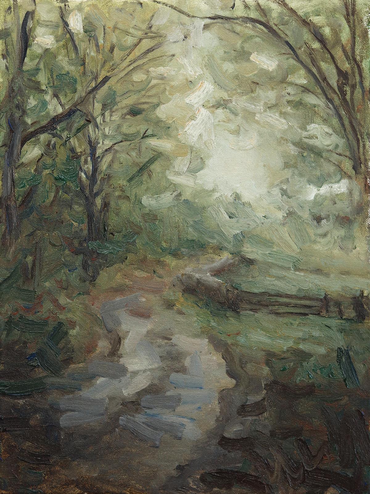 James Zamora - Walking the Path - Original Oil Painting Landscape Green ...