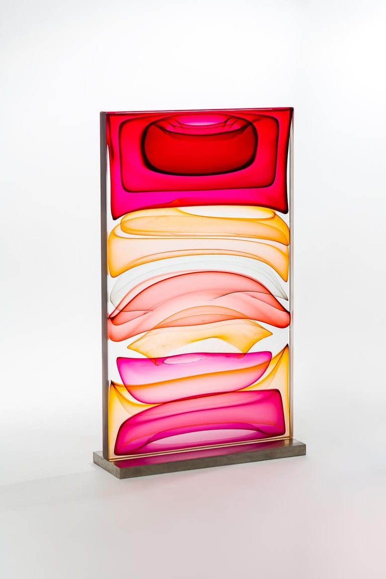 Jamie Harris, Infusion Block in Reds, Ambers and Aurora For Sale at 1stDibs