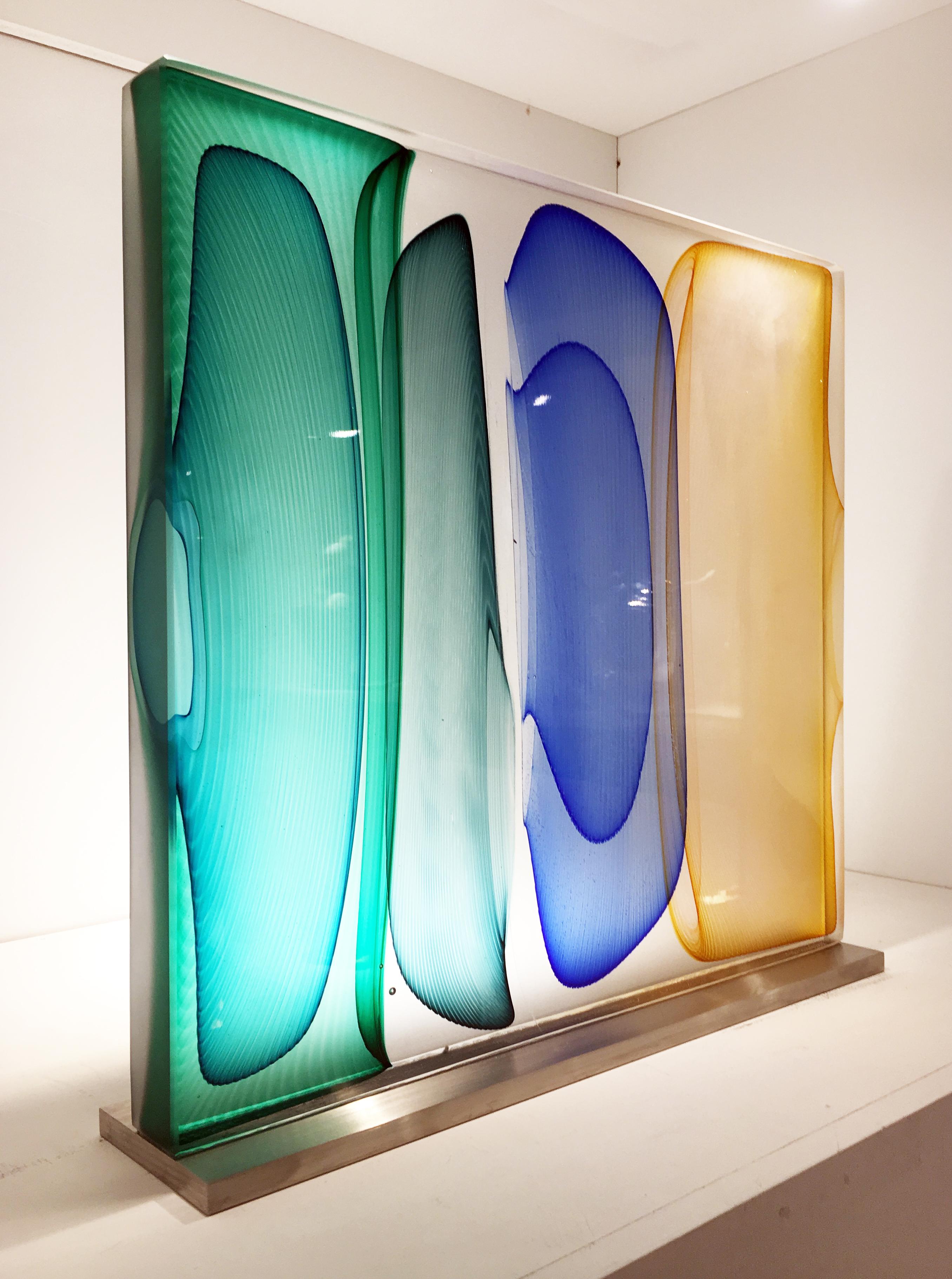 Jamie Harris - "Threaded Infusion Block in Greens, Blues and Gold ...