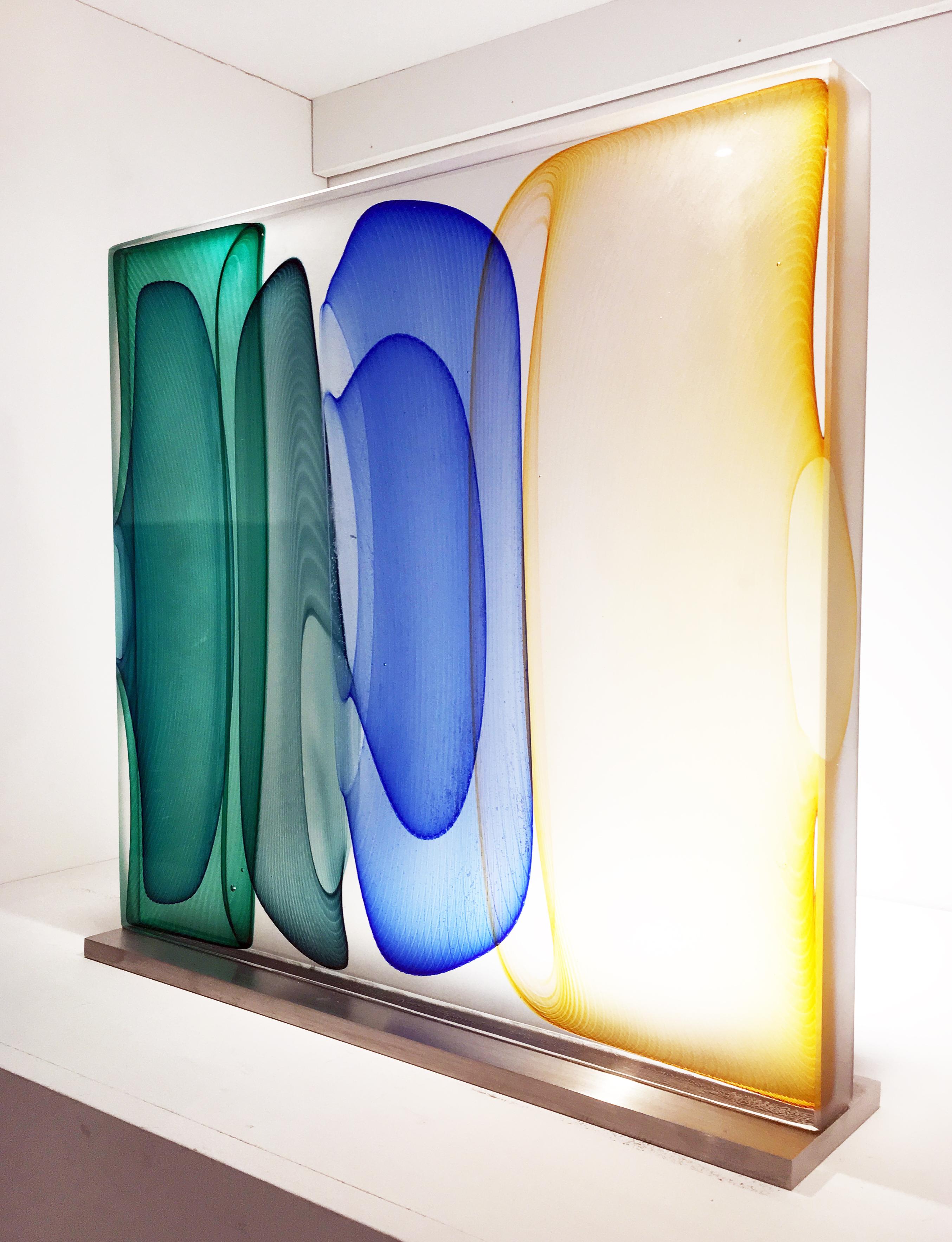 Jamie Harris - "Threaded Infusion Block in Greens, Blues and Gold ...