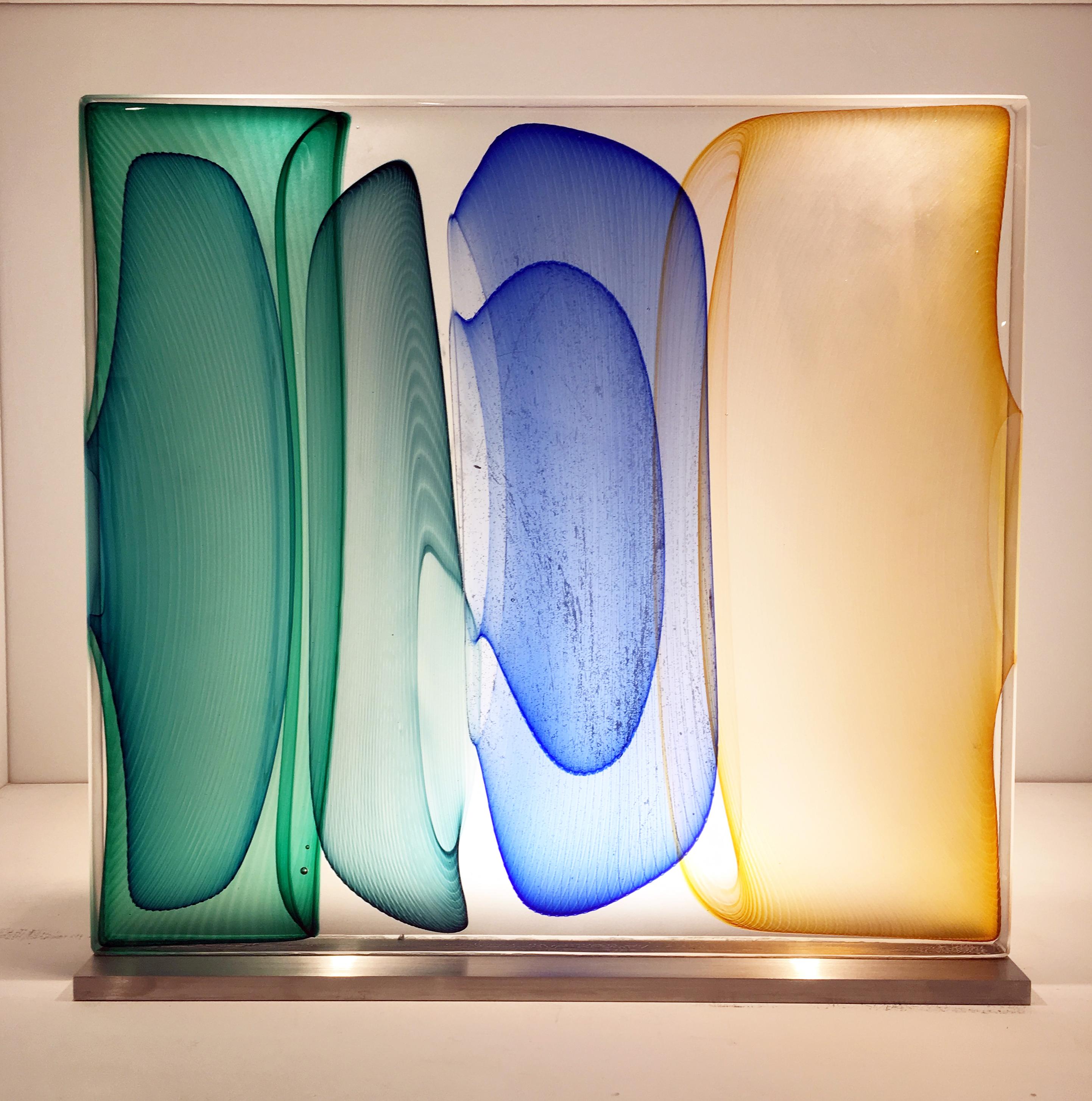 Jamie Harris - "Threaded Infusion Block in Greens, Blues and Gold ...