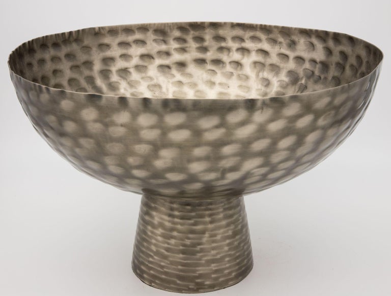 Jamie Young Brushed Nickel Chalice Bowl For Sale at 1stDibs