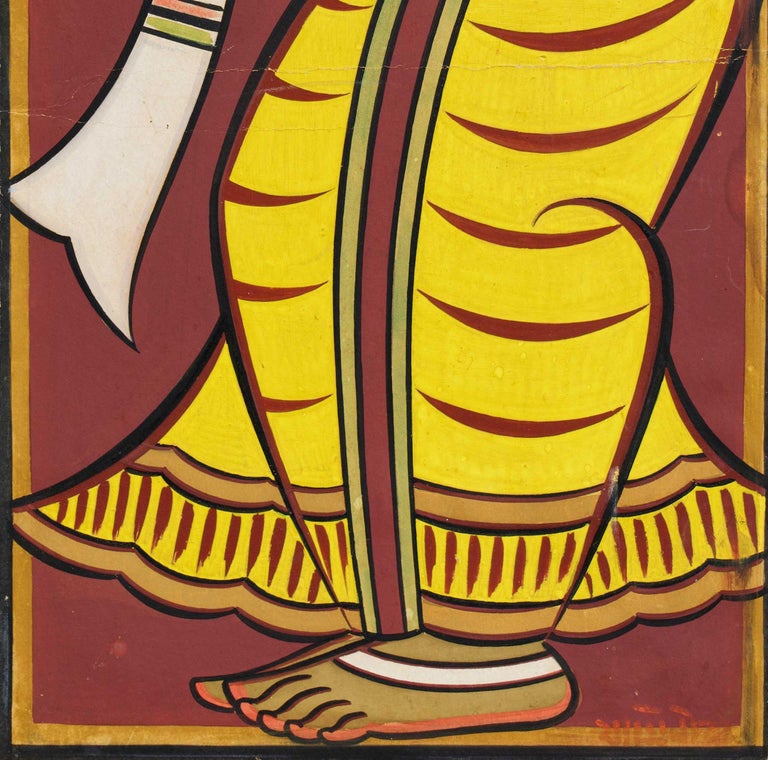 Jamini Roy - 'Untitled (Gopini)' original painting on paper by Jamini ...