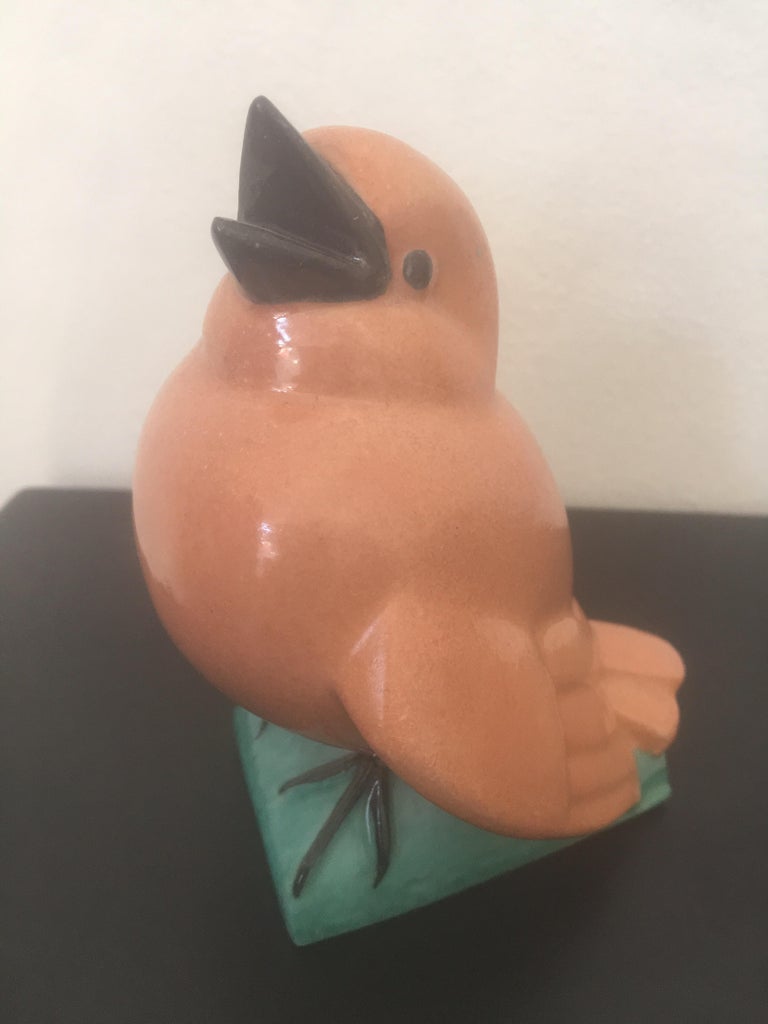 Jan and Joel Martel Signed Glazed Ceramic Sparrow, French, 1927 For ...