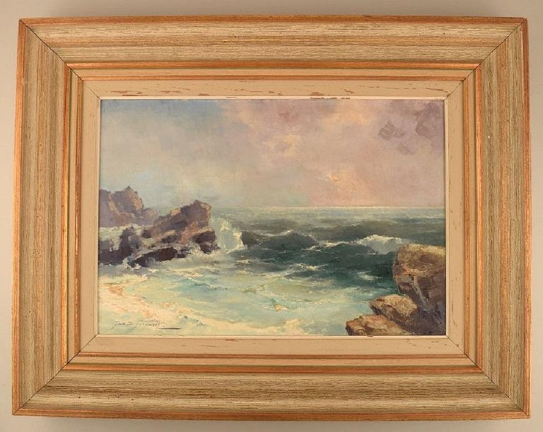 Jan B. Pospisil, Oil on Canvas, Coastal Motif, Mid-20th C For Sale at ...