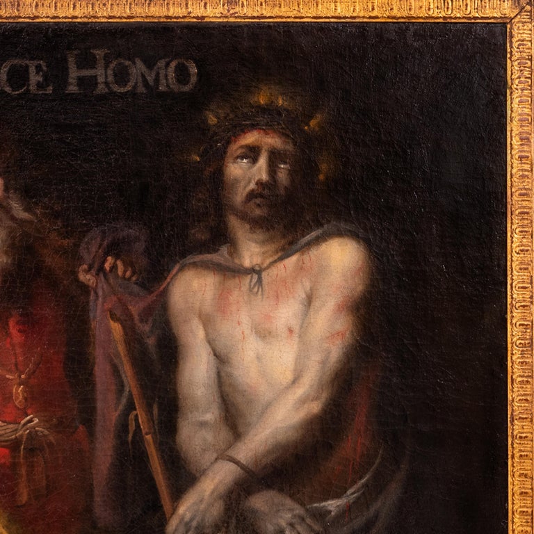 Old Master Flemish Oil on Canvas Baroque Painting Jesus Christ Ecce ...