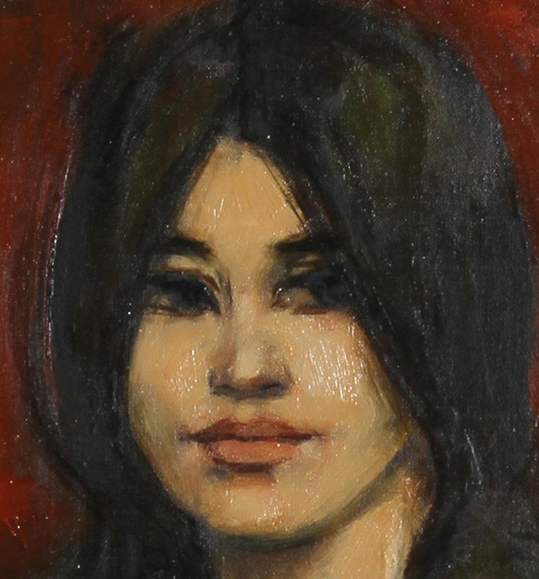 Jan De Ruth - Sandra in Yellow Blouse, Oil Portrait Painting by Jan de ...