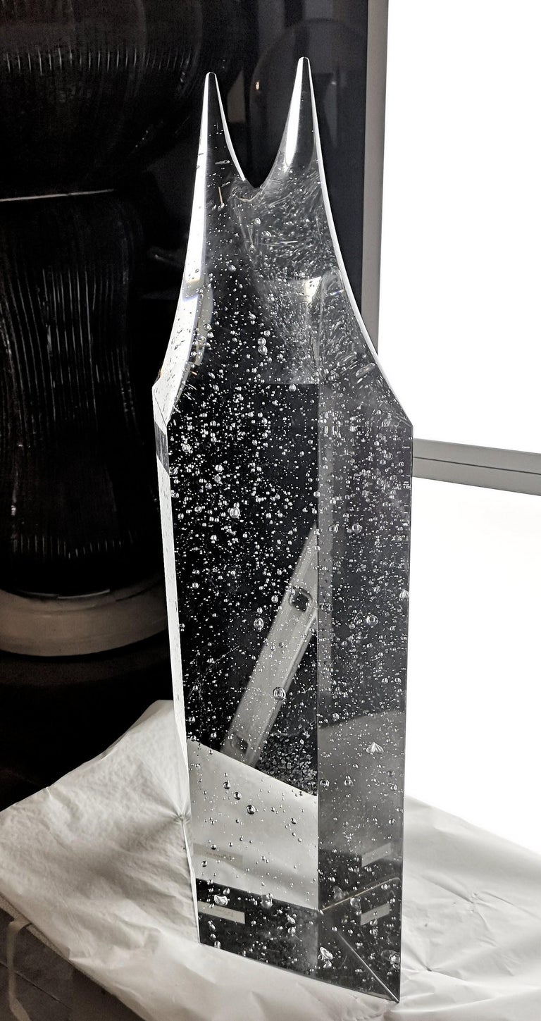 Jan Exnar, Czech Crystal Large Monolith with Twin Peaks Organic Finish ...