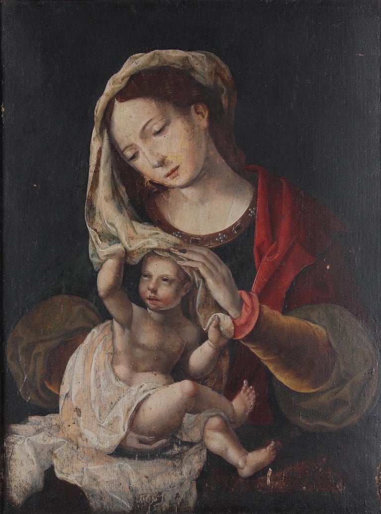 Circle of Jan Gossaert ('Mabuse) 16th Century oil on panel. in an early frame For Sale at 1stDibs