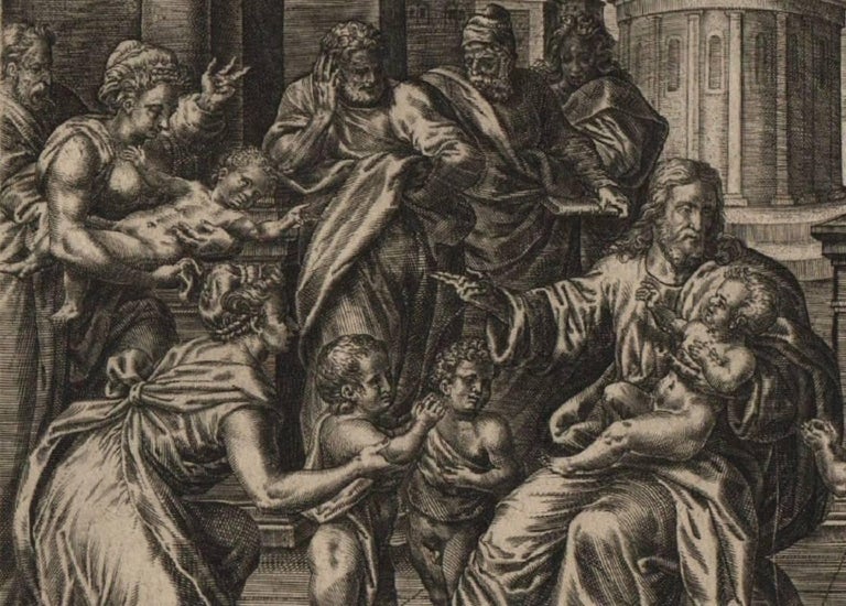 Jan Harmensz Muller - Christ Blessing the Children - 1585 Old Master ...