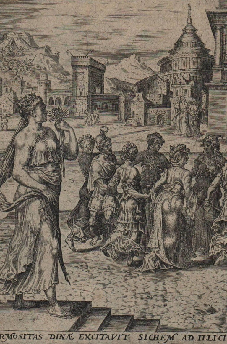 Jan Harmensz Muller - Dinah and Shechem - 1569 Old Master Engraving ...
