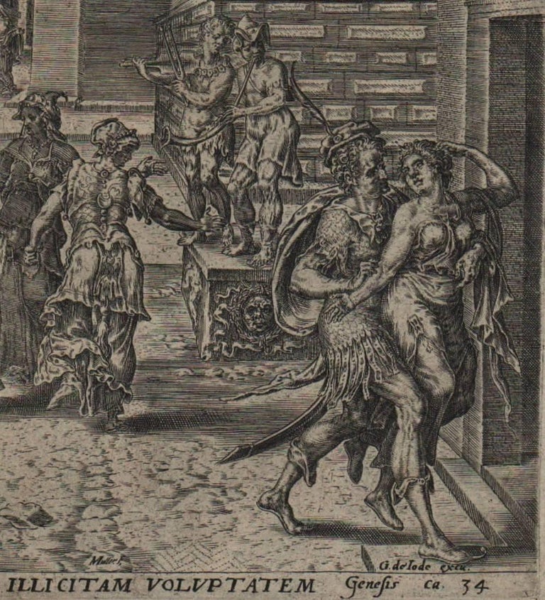 Jan Harmensz Muller - Dinah and Shechem - 1569 Old Master Engraving ...