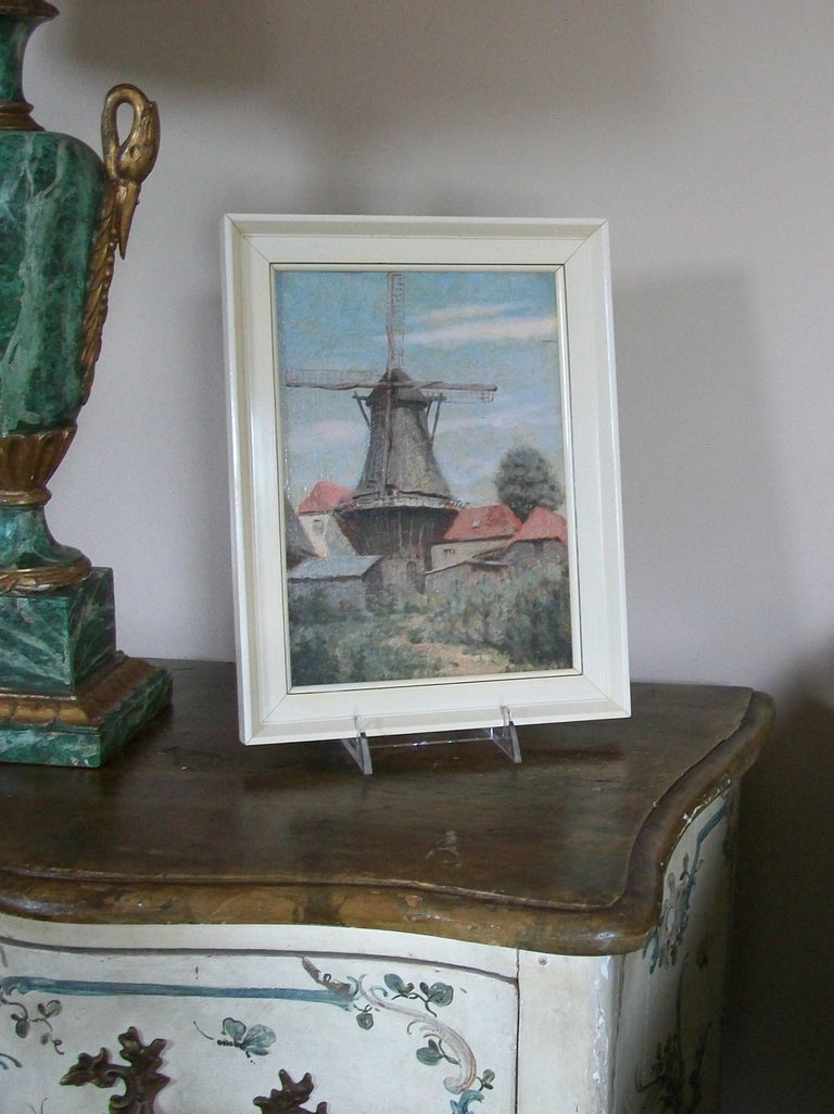 Jan Hendrik Eversen, 'Molen Te Ede', Oil Painting on Panel, Holland, C ...