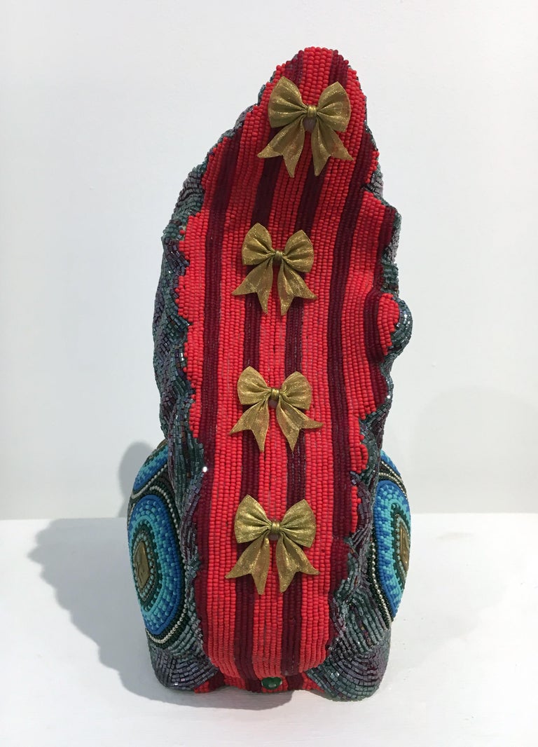 Jan Huling - "Rocket J", Czech Glass Seed Beads on Ceramic Squirrel ...