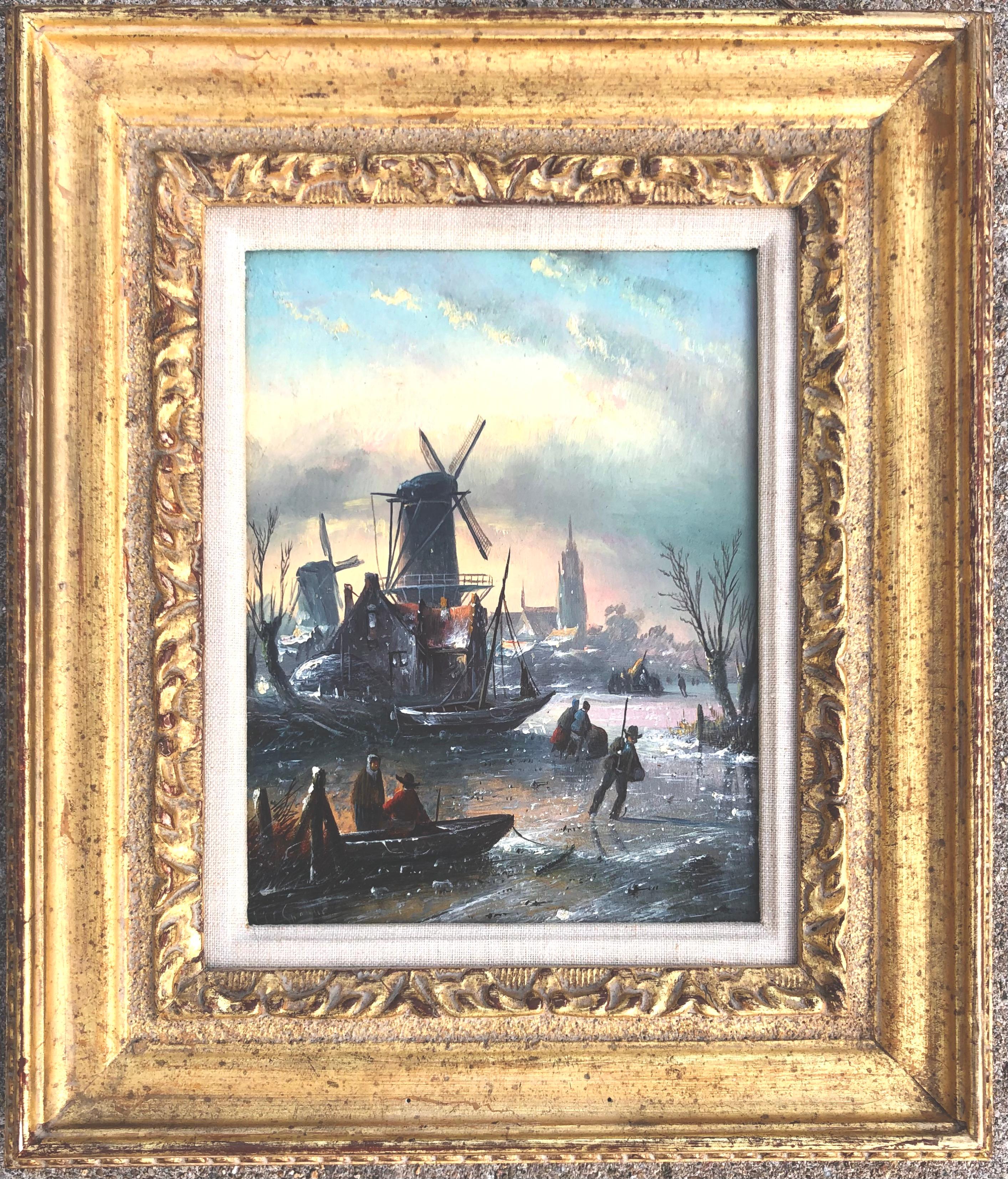 Jan Jacob Coenraad Spohler - On the Frozen Canal at 1stDibs | jan jacob ...