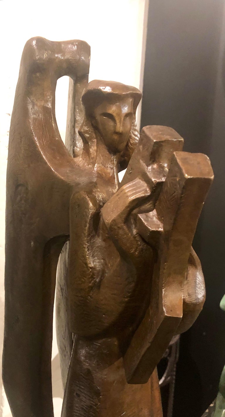 Jan and Joel Martel Art Deco Cubist Bronze Angel Monumental 2 of 8 For ...