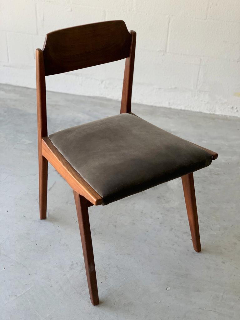Jan Kuypers Velvet and Walnut Chair For Sale at 1stDibs