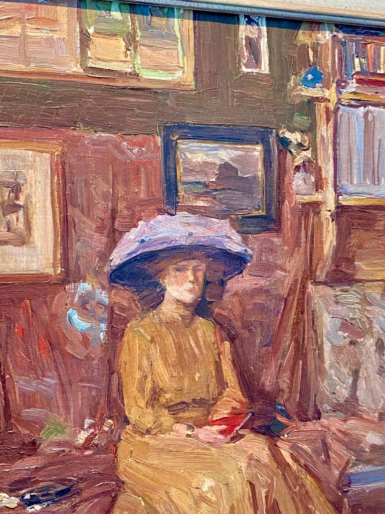 Jan Rinke - 19th century belle epoque oil painting - Lady in an artist ...