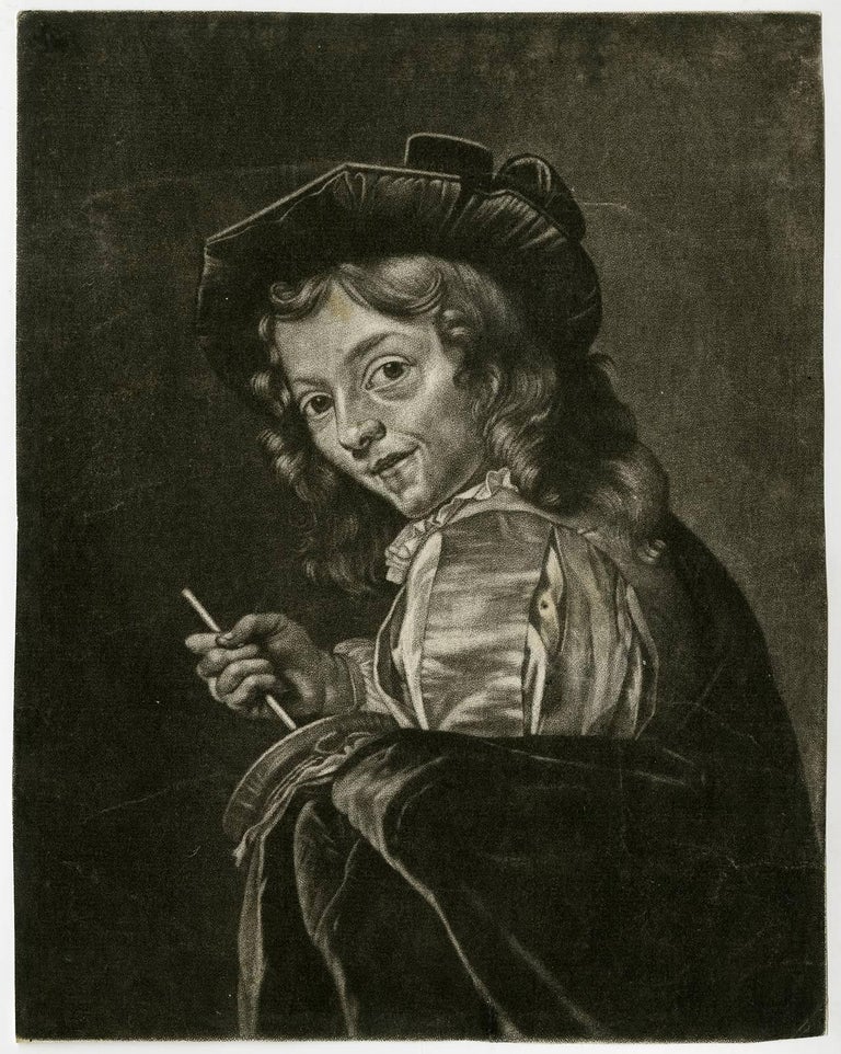 Jan van der Bruggen - Untitled - A boy playing a Rommelpot or Foekepot ...