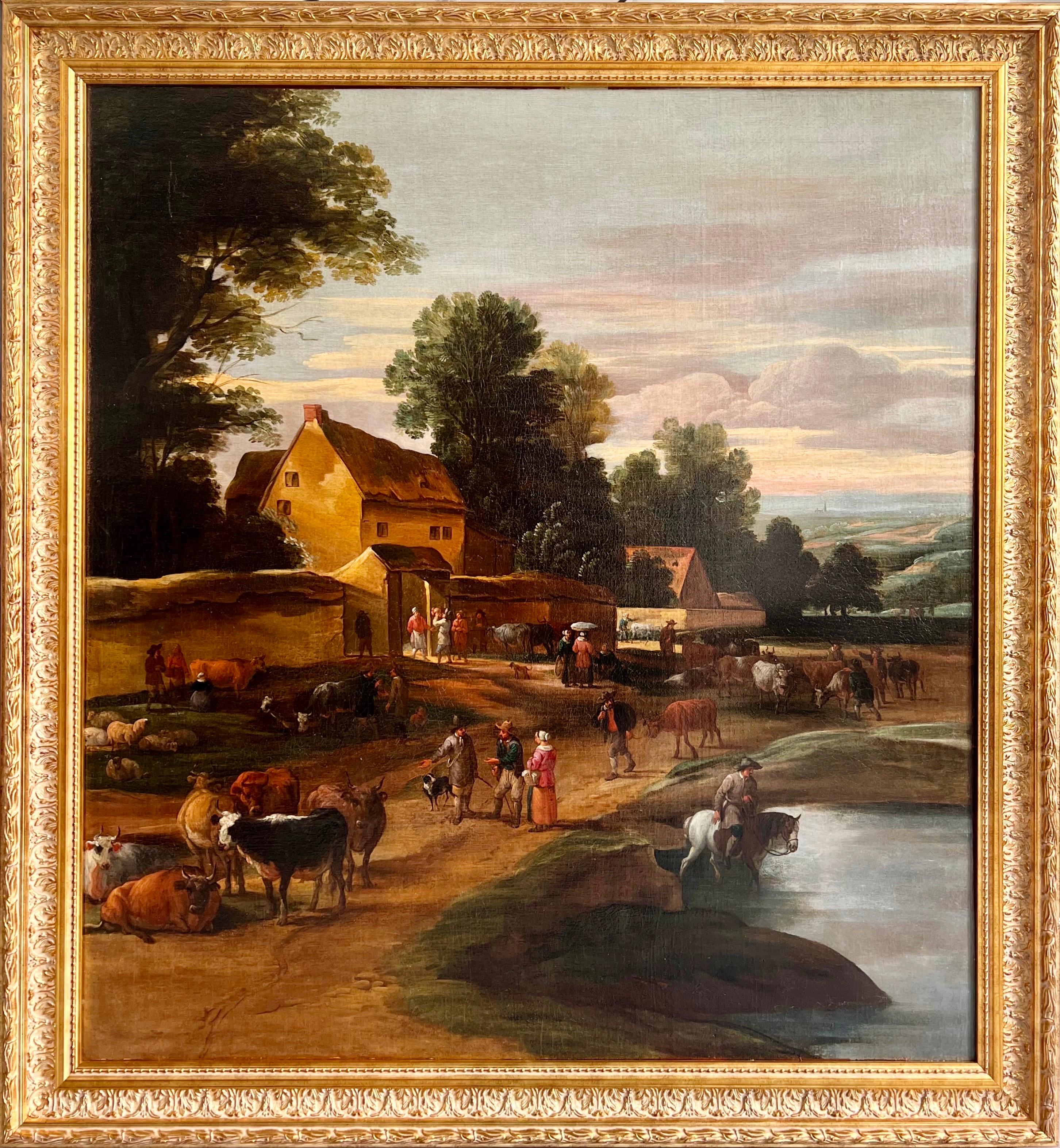 William Traies - Fine 1800's Original Oil Painting Figure in Arcadian ...