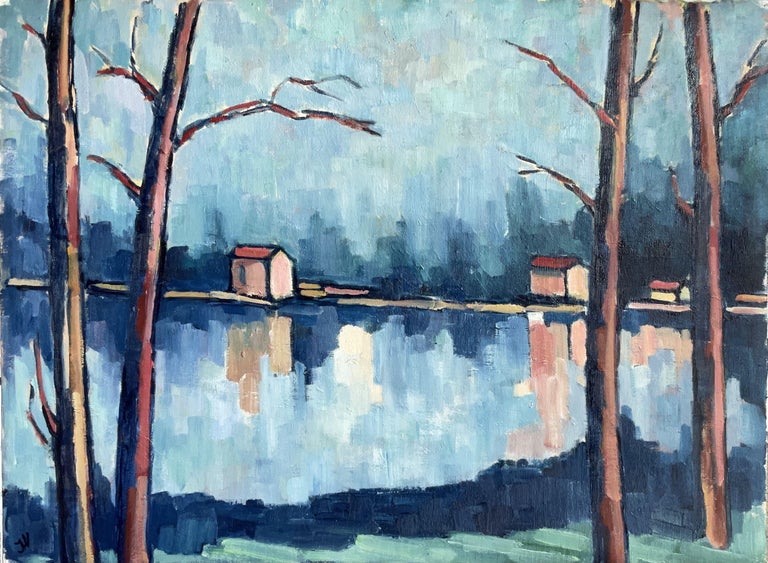 Jan Willem Versteeg - Bords de RiviÃ¨re, Painting, Oil on Paper at 1stDibs