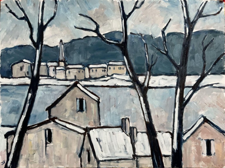 Jan Willem Versteeg - Winter landscape, Painting, Oil on Paper For Sale ...