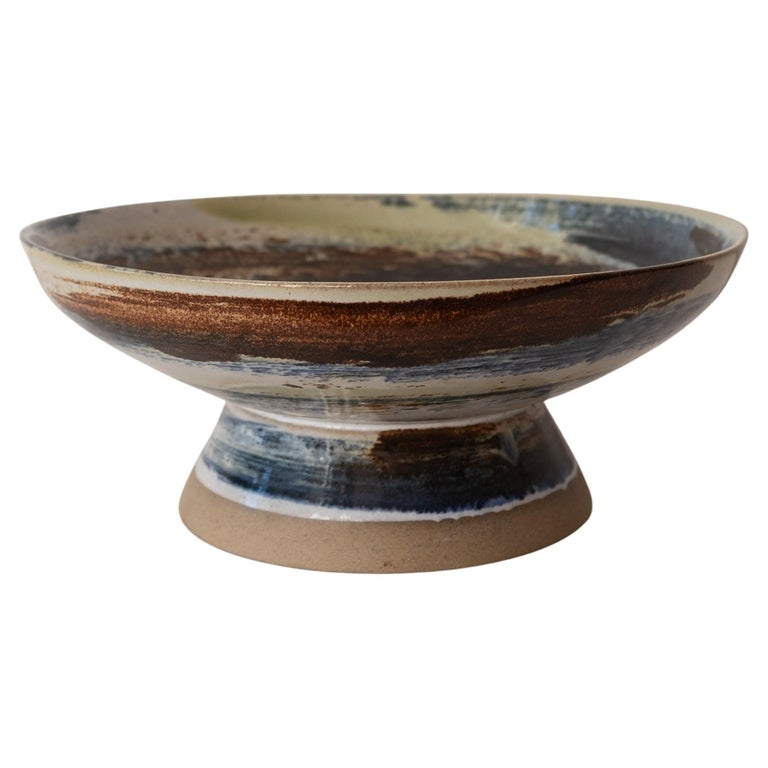 Jane and Gordon Martz Ceramic Chalice Fruit Bowl For Sale at 1stDibs