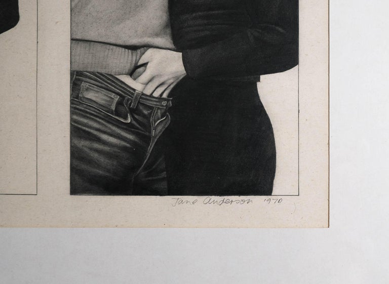 Jane Anderson 'Superhumanism' Triptych Drawing, Nicholas Treadwell Gallery, 1970 For Sale at 1stDibs