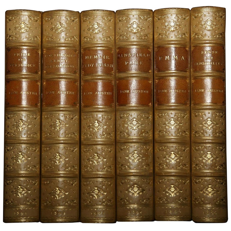 Jane Austen 6-Volume Set of Classic Novels in Period Leather Bindings ...