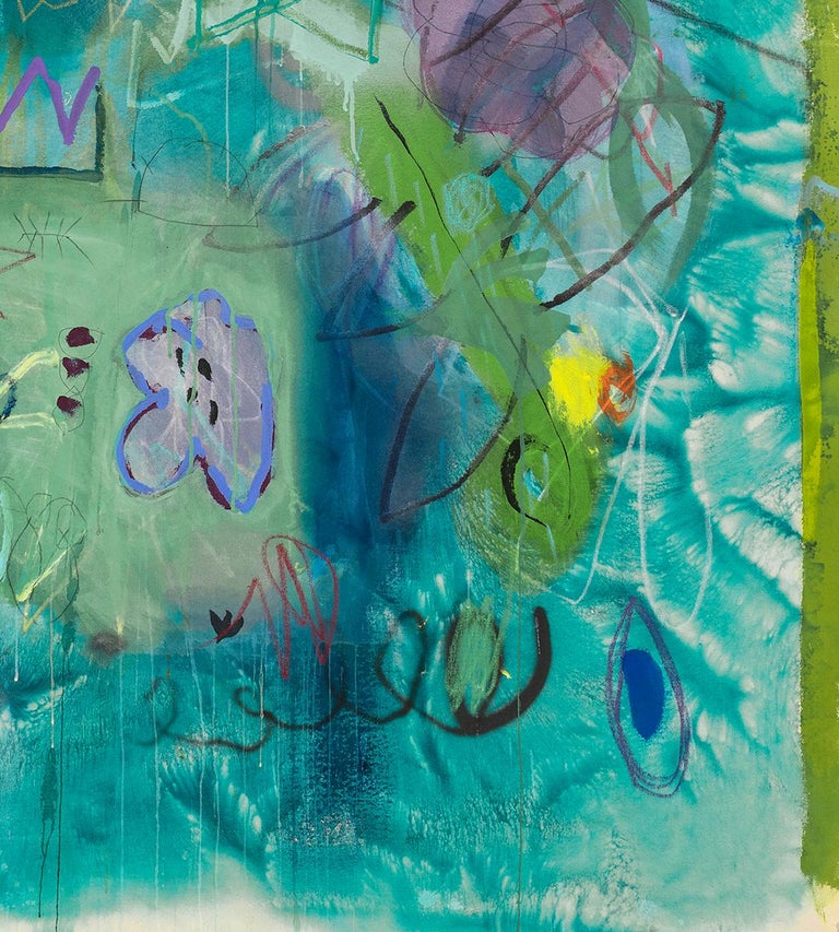 Jane Booth - Flea Market, 2022_Jane Booth_Turquoise/Mixed Media/Floral ...