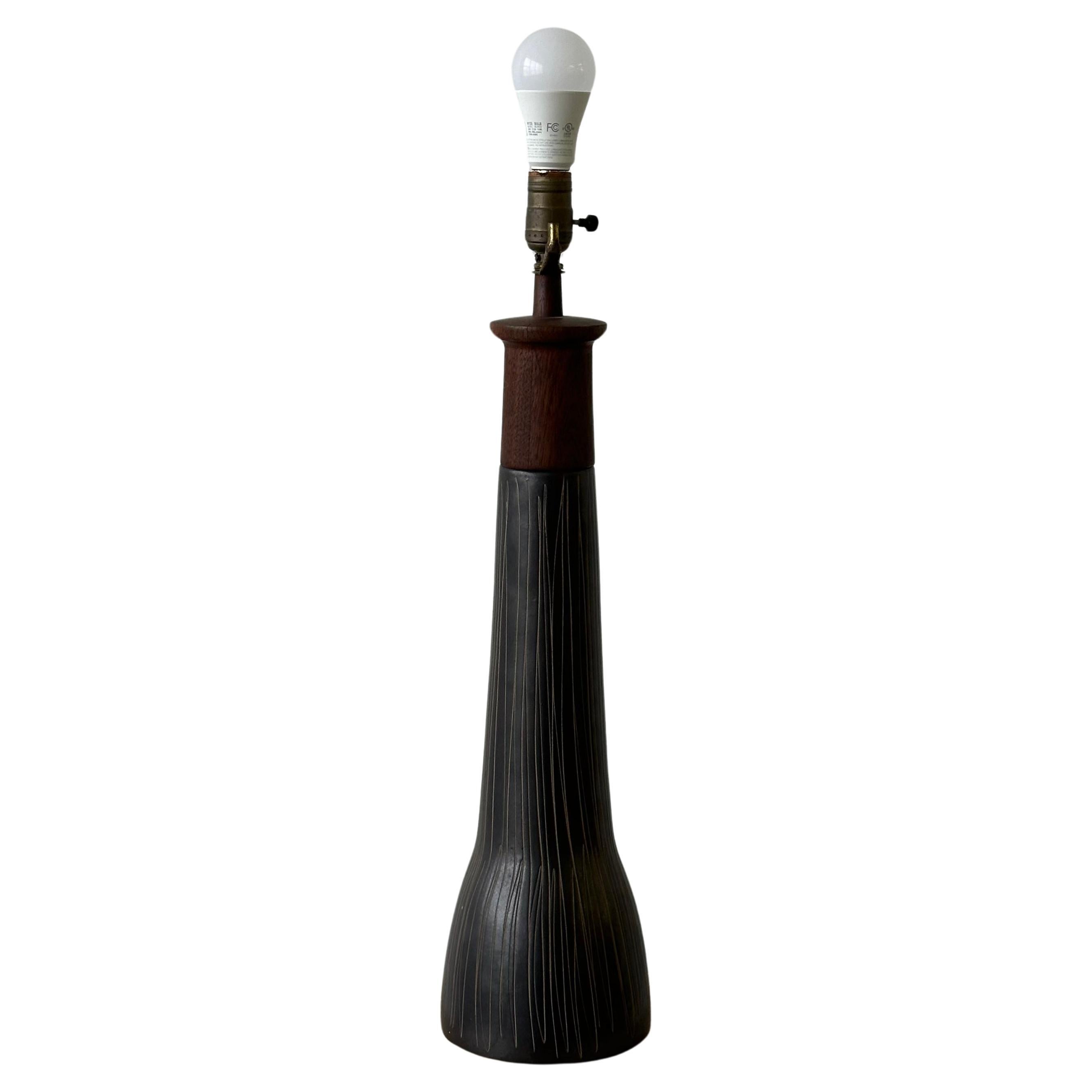 Jane and Gordon Martz Pinstripe Ceramic Lamp For Sale at 1stDibs