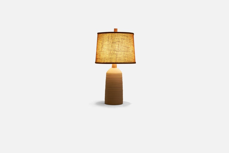 Jane and Gordon Martz, Table Lamp, Ceramic, Raffia Walnut, Marshall ...
