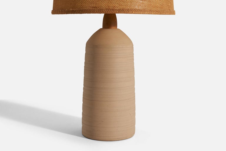 Jane and Gordon Martz, Table Lamp, Ceramic, Raffia Walnut, Marshall ...