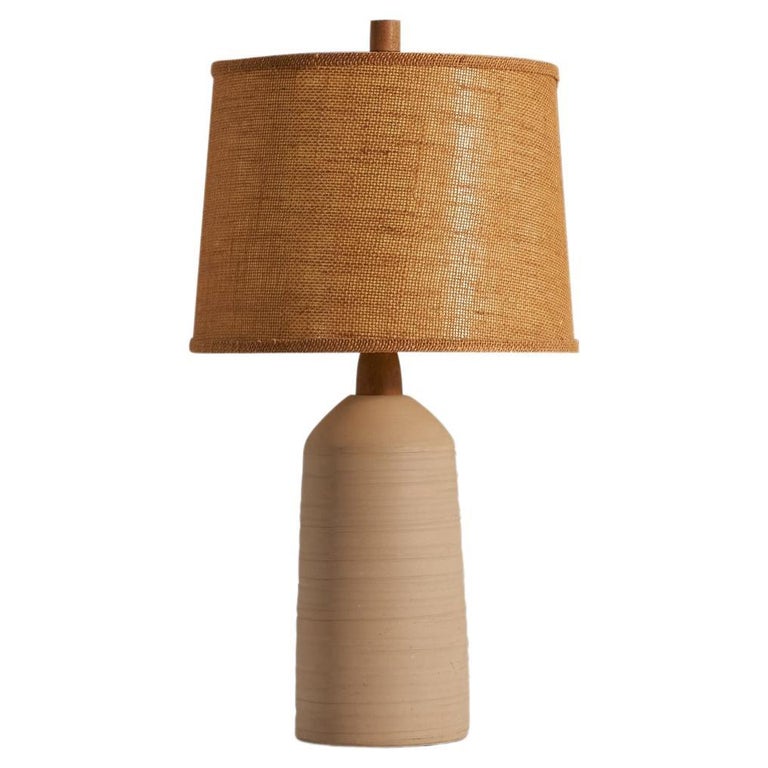 Jane and Gordon Martz, Table Lamp, Ceramic, Raffia Walnut, Marshall ...