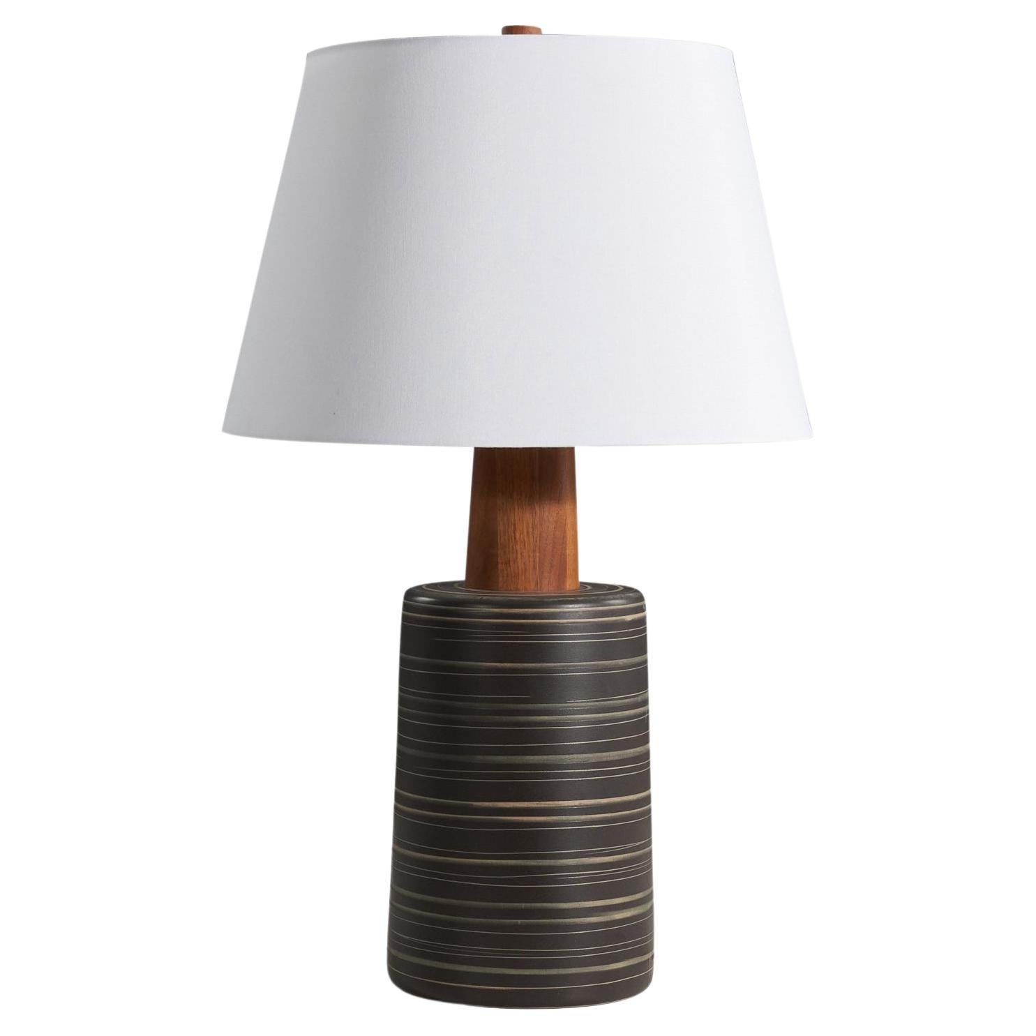 Monumental Jane and Gordon Martz "Square" Stacked Walnut Table Lamp ...