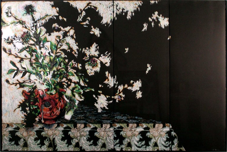 Jane Johnson Mixed Media Floral Still Life Framed For Sale at 1stDibs